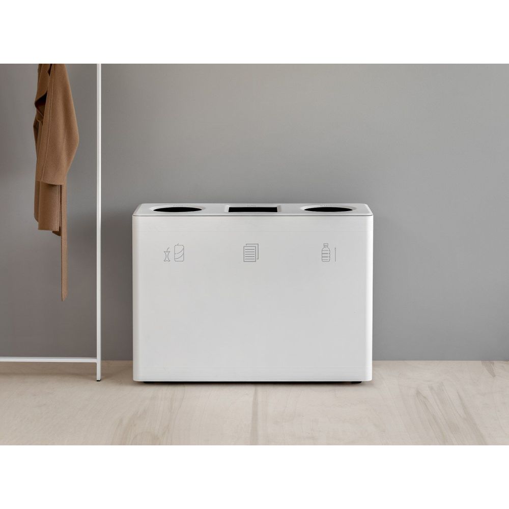 Van Esch afvalscheidingssysteem Ditch 3 - wit - Kapstokkendirect.nl