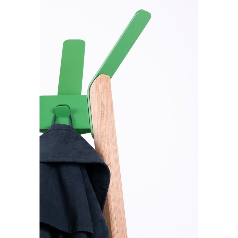 Cascando staande kapstok Fuse eikenhout - groen - Kapstokkendirect.nl